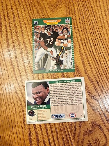 Pair Of 1989 Pro Set William Perry #47 (RARE) Cards Mint | eBay