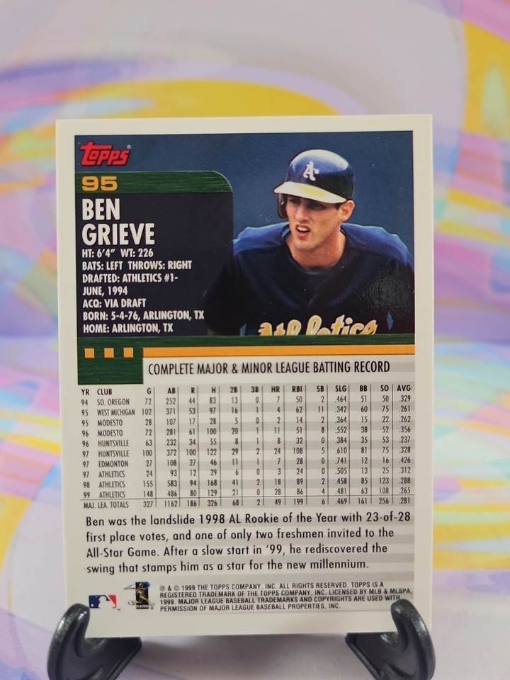 2000 Topps Baseball Card | Ben Grieve | Oakland Athletics | #95 | eBay