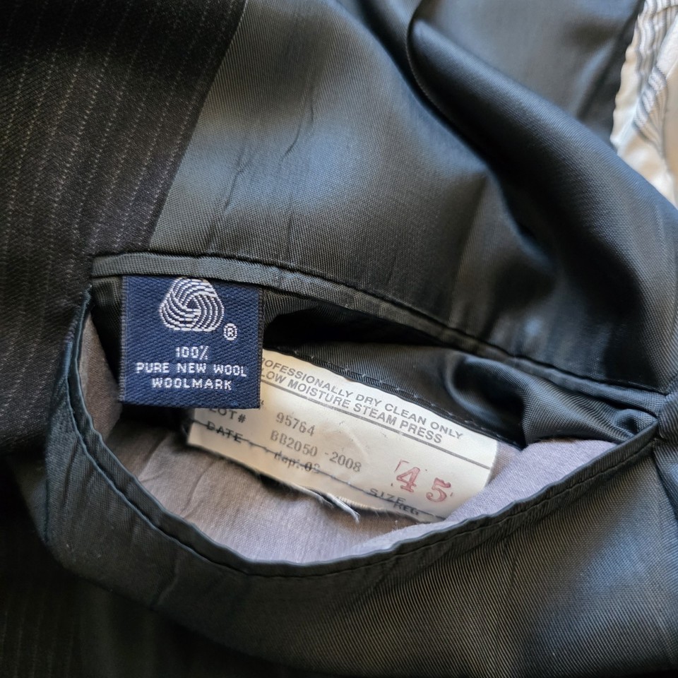 BROOKS BROTHERS 1818 Wool Two Piece Suit Men's 46 R 39x32 Dark Gray ...