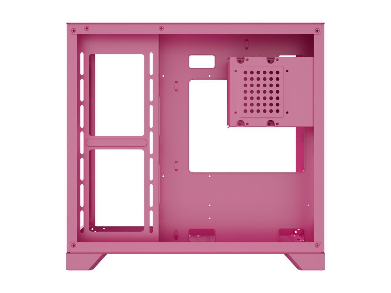 DIYPC ARGB-Q3-Pink Pink USB3.0 Tempered Glass Micro ATX Gaming Computer ...