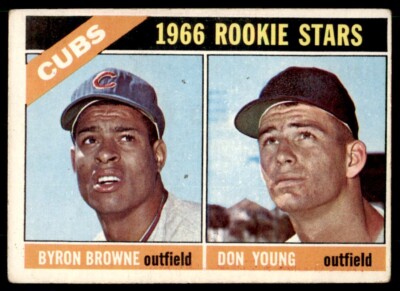 1966 Topps Cubs Rookies - Byron Browne/Don Young Rookie . Chicago Cubs ...