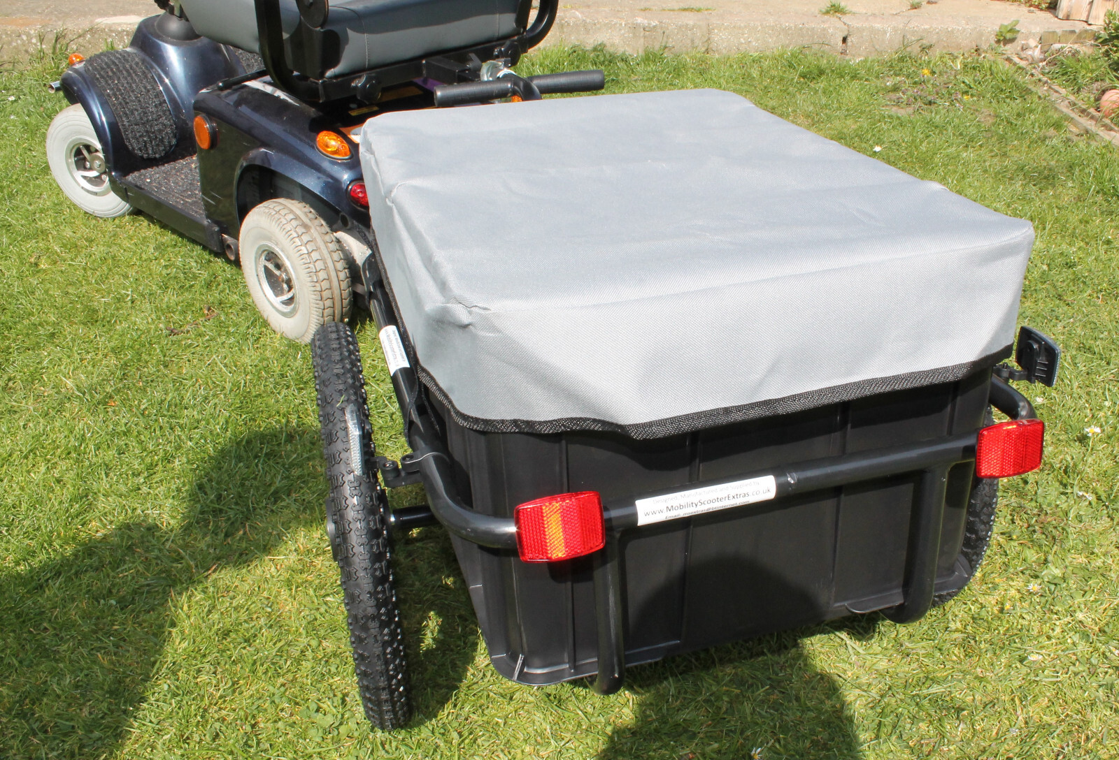 Mobility Scooter Cargo Trailer/Box with Removable Rain Cover Pneumatic ...