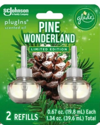 Glade PlugIns Scented Oil Refill, Pine Wonderland, Pack of 2 Refills | eBay