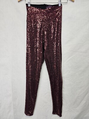 Commando Sequin Leggings Size M Maroon Wine High Rise | eBay