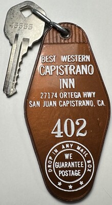 1960s CAPISTRANO INN Best Western Room Key & Fob #402 San Juan ...
