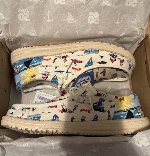 Jaws 50th Anniversary x Hey Dude Wally Funk- Limited Edition. Size 9 | eBay