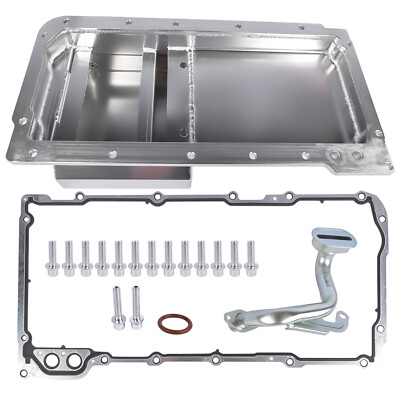 Aluminum Fabricated Front Sump Oil Pan Kit for GM LS1/LS2/LS3/LS6 7-QT ...