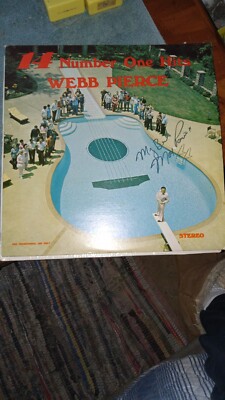 Webb Pierce Number 1 Hits LP US PROMO Vinyl Signed Max Powell Autograph ...
