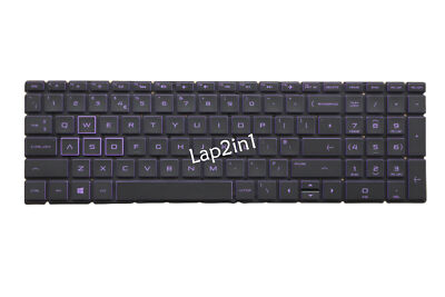 New UK Purple Backlit Keyboard for HP Pavilion Gaming 15-CX 15-DK 15T ...