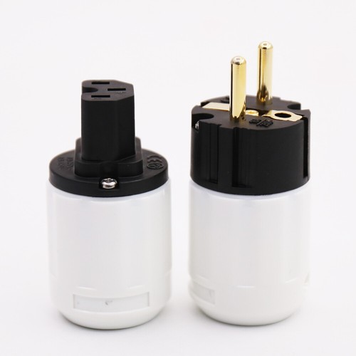Pair HIFI EU/US Schuko AC Power Plug IEC Female Connector | eBay