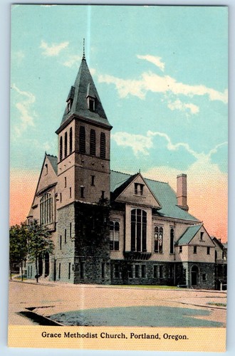 Portland Oregon OR Postcard Grace Methodist Church Chapel Exterior ...