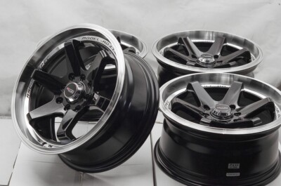 15x7 Black Wheels Rims 4 Lugs Fit Honda Civic Accord Prelude Nissan ...