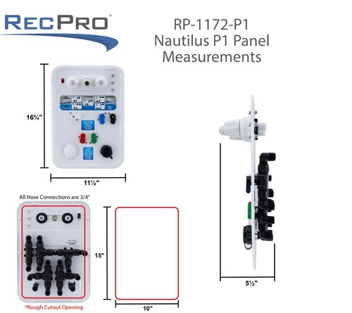RecPro RV Nautilus P1 Water Management Panel 8-Function City Water Fill ...