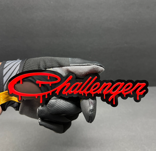 Custom RED Drip Text "Challenger" 3D Emblem–Multicolor Acrylic Badge ...