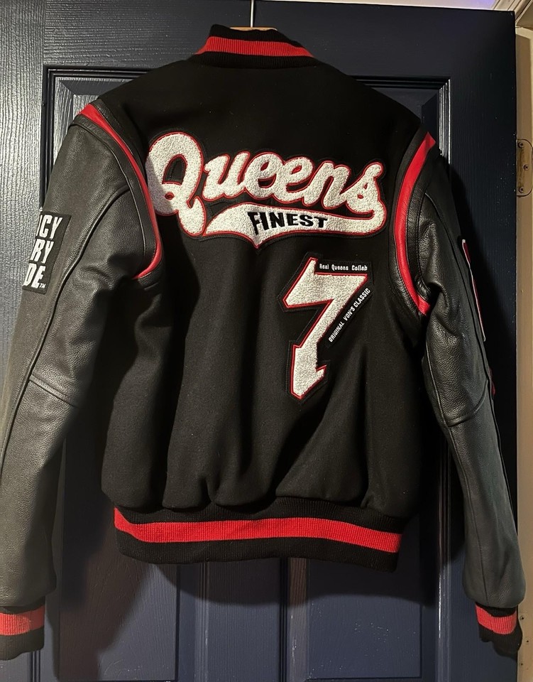 Queens 7 x Queens Finest Varsity Jacket Small Leather Sleeves Limited ...