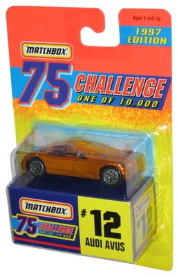 Matchbox 75 Challenge (1997) Mattel Gold Audi Avus Toy Car #12 | eBay