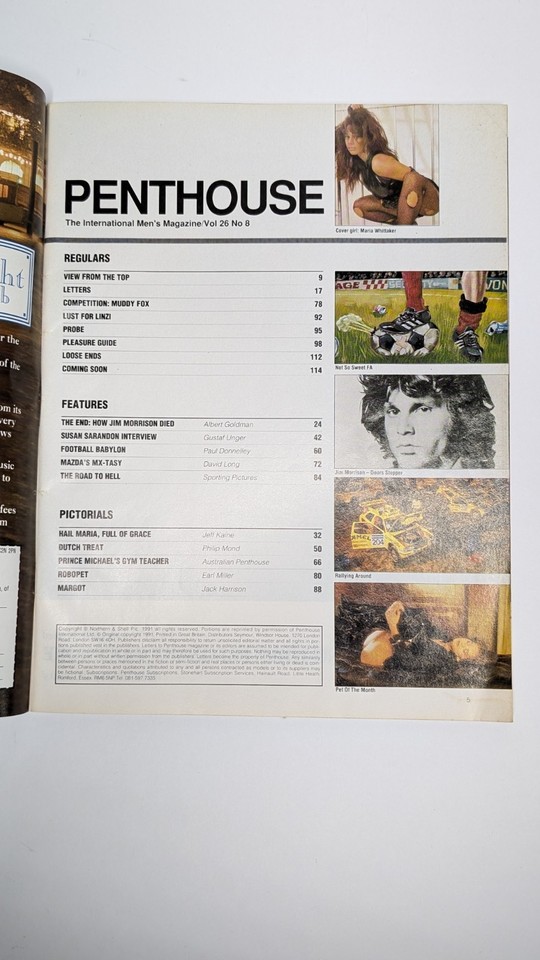 Penthouse Magazine Maria Whittaker Vol,26 No,8 | eBay UK