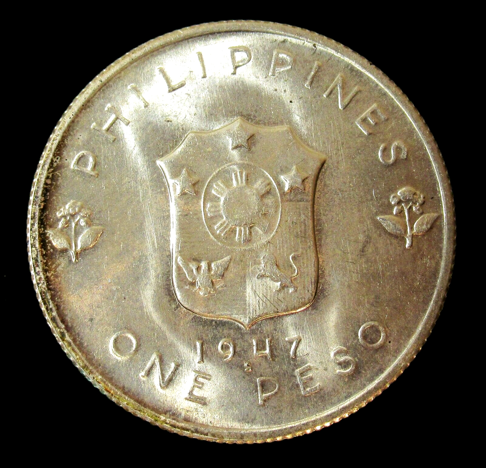 1947 S Philippines Argent Un Peso Général Douglas MacArthur Choix BU | eBay