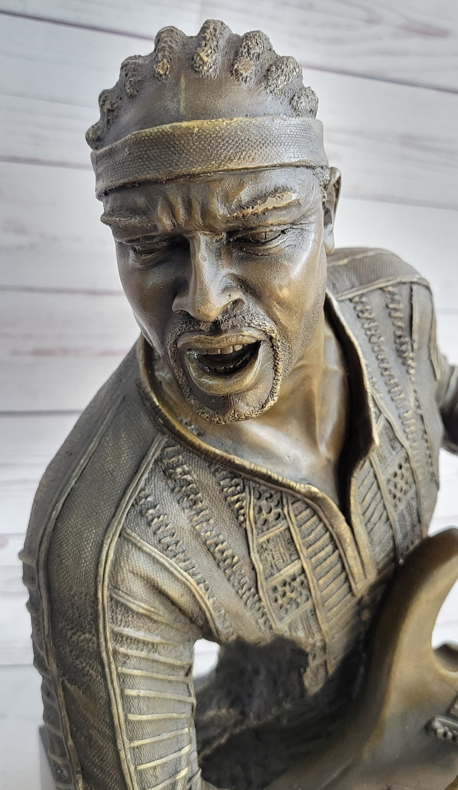 African American Musician Jimi Hendrix Guitarist Bronze Statue ...