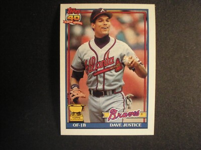 1991 Topps Baseball Braves David Justice Card # 329 | eBay