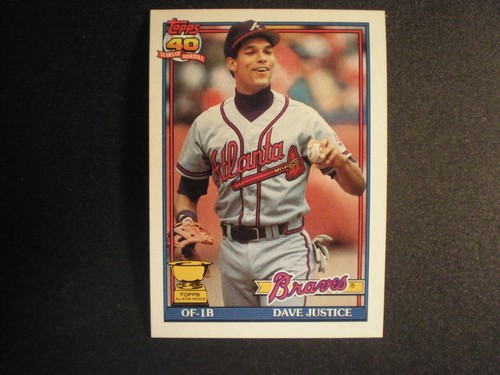 1991 Topps Baseball Braves David Justice Card # 329 | eBay