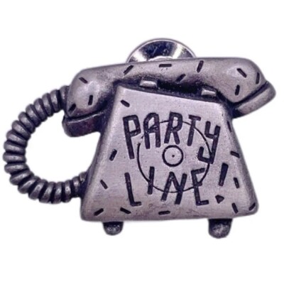 Party Line Dial Telephone Pewter Pin | eBay