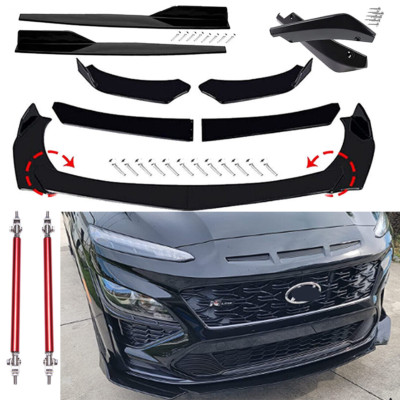 Glossy Black Front Bumper Lips Splitter Lower Spoiler Body Kits For ...