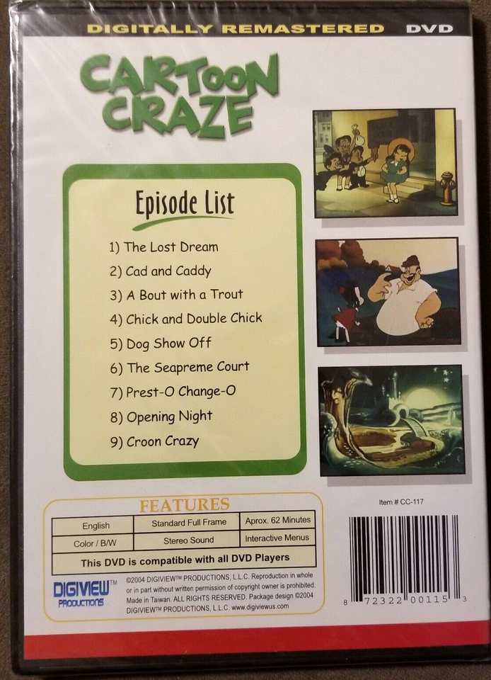 Cartoon Craze Presents Little Lulu/Audrey The Lost Dream TV Shows DVD ...