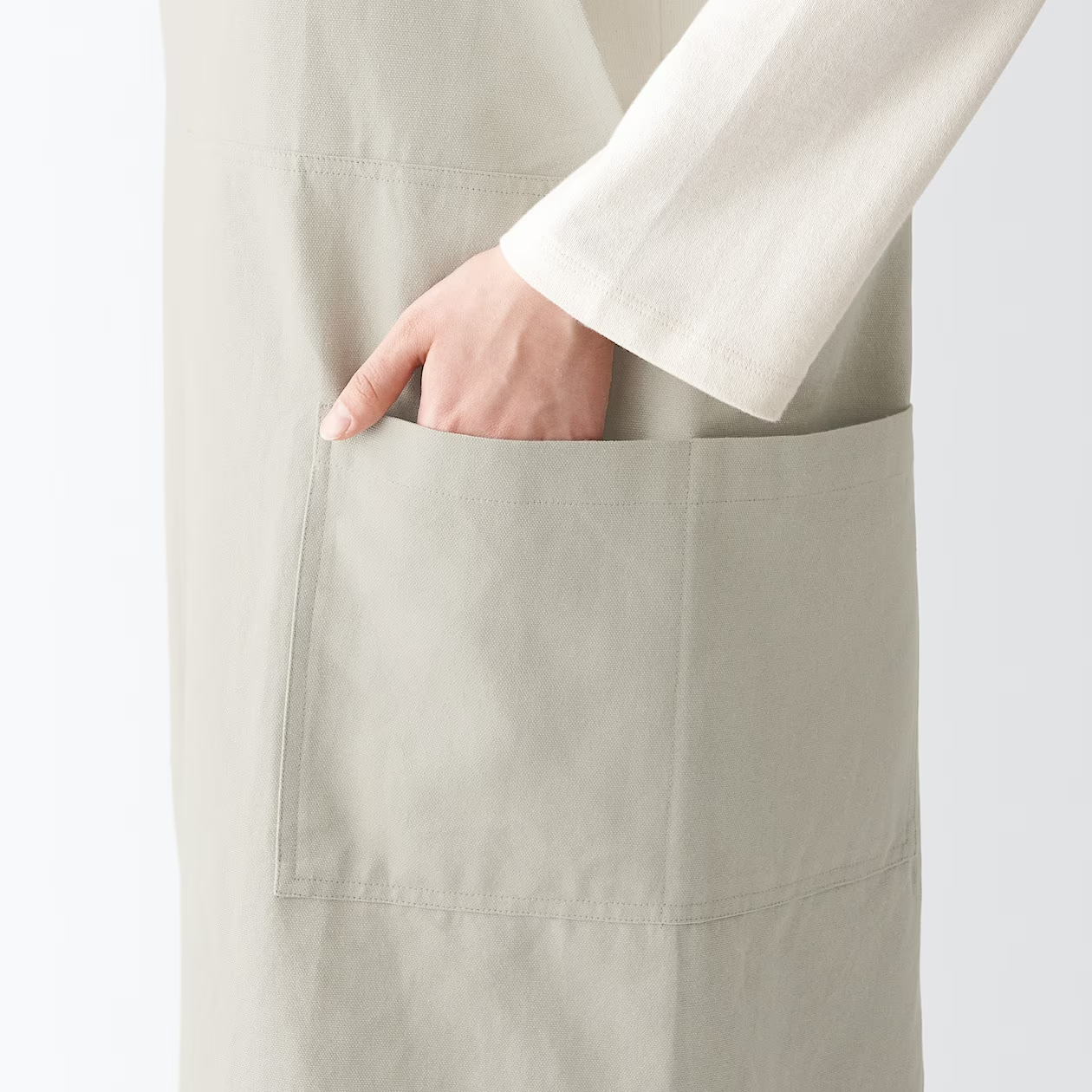 MUJI Cotton Plain Weave Work Apron Unisex L-XL Width 136 x Length 96cm ...