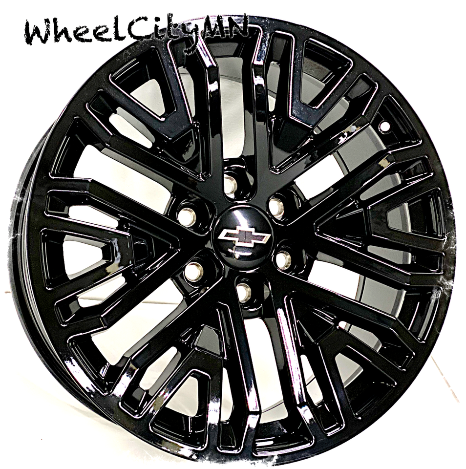 20" gloss black OE 84040799 replica SEV 5906 wheels fits 2022 Chevy ...