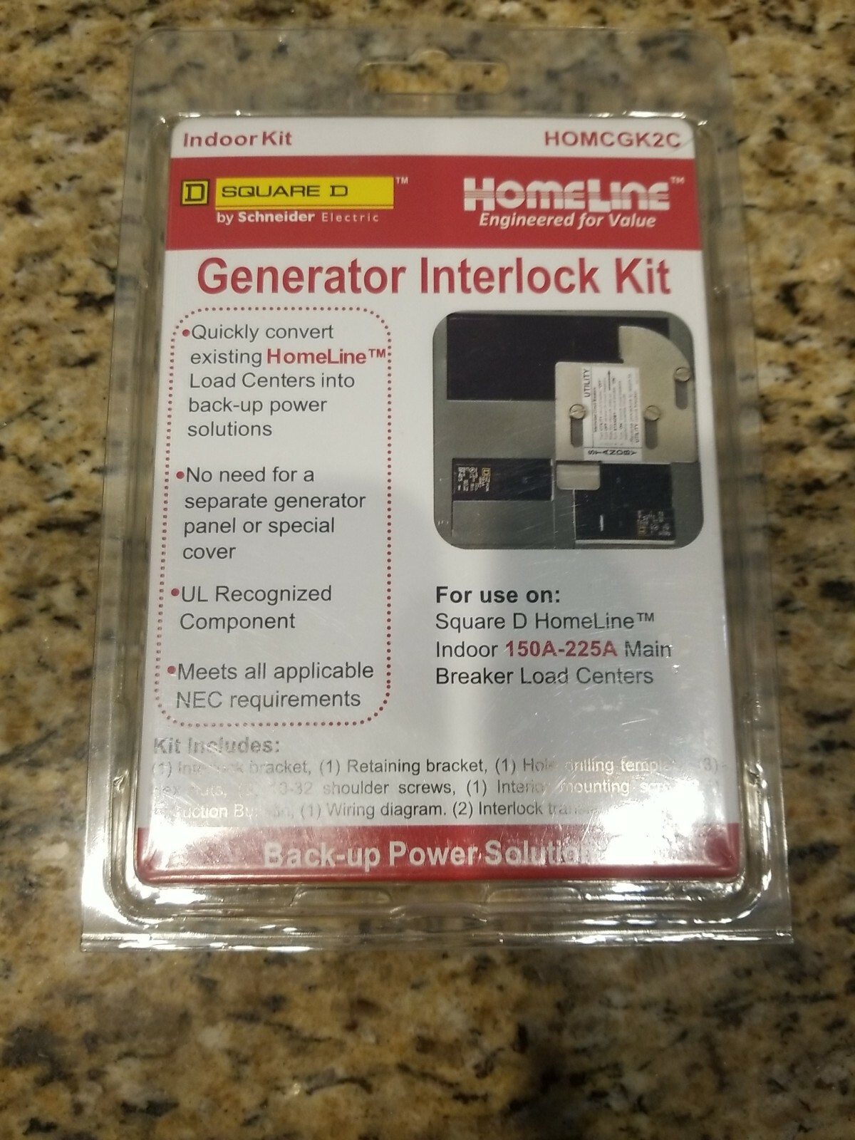 Square D by Schneider Electric HOMCGK2C Homeline Generator Interlock ...