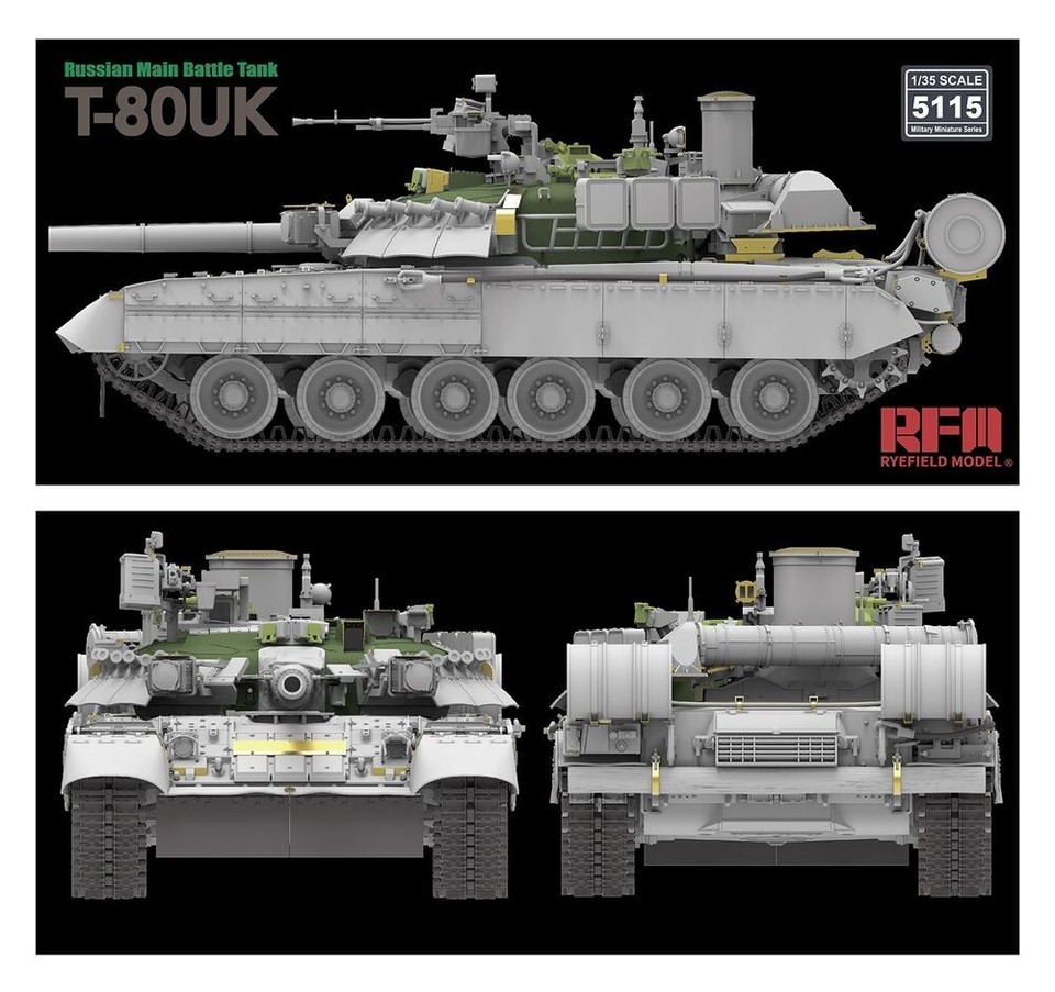 RYEFIELD MODEL RFM RM-5115 1/35 Russian Main Battle Tank T-80UK ...