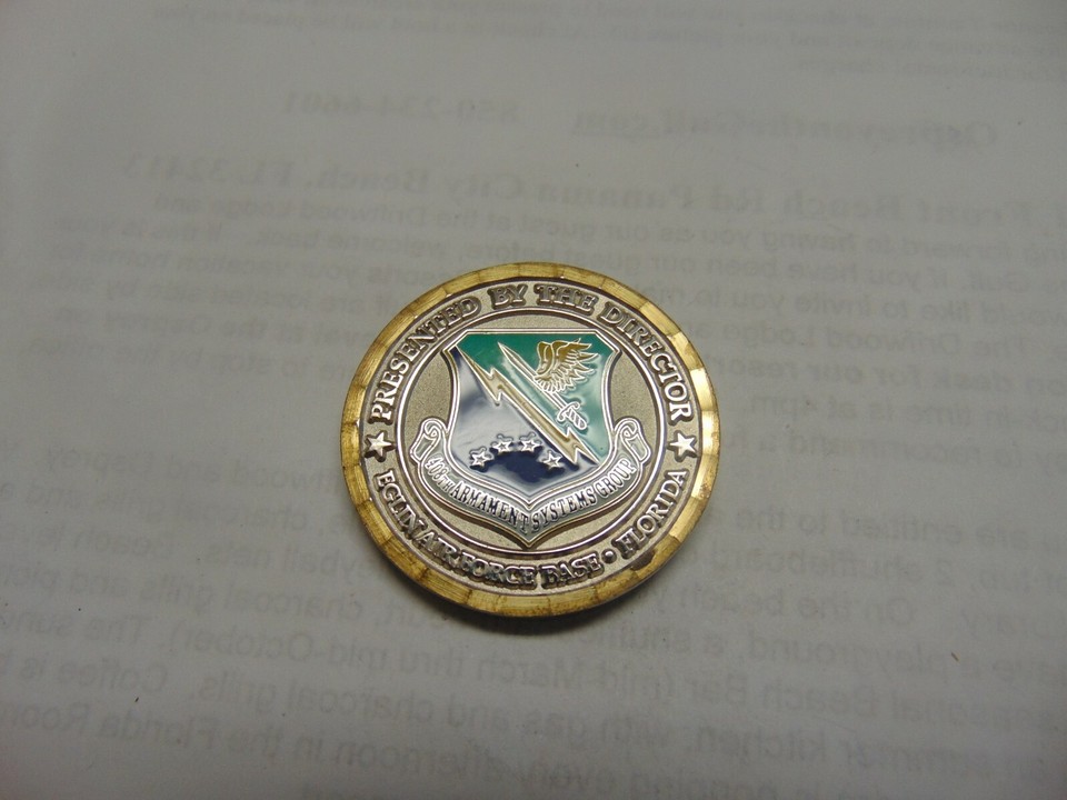 CHALLENGE COIN 408 ARSG DIRECTOR EGLIN AFB FLORIDA 408TH ARMAMENT ...