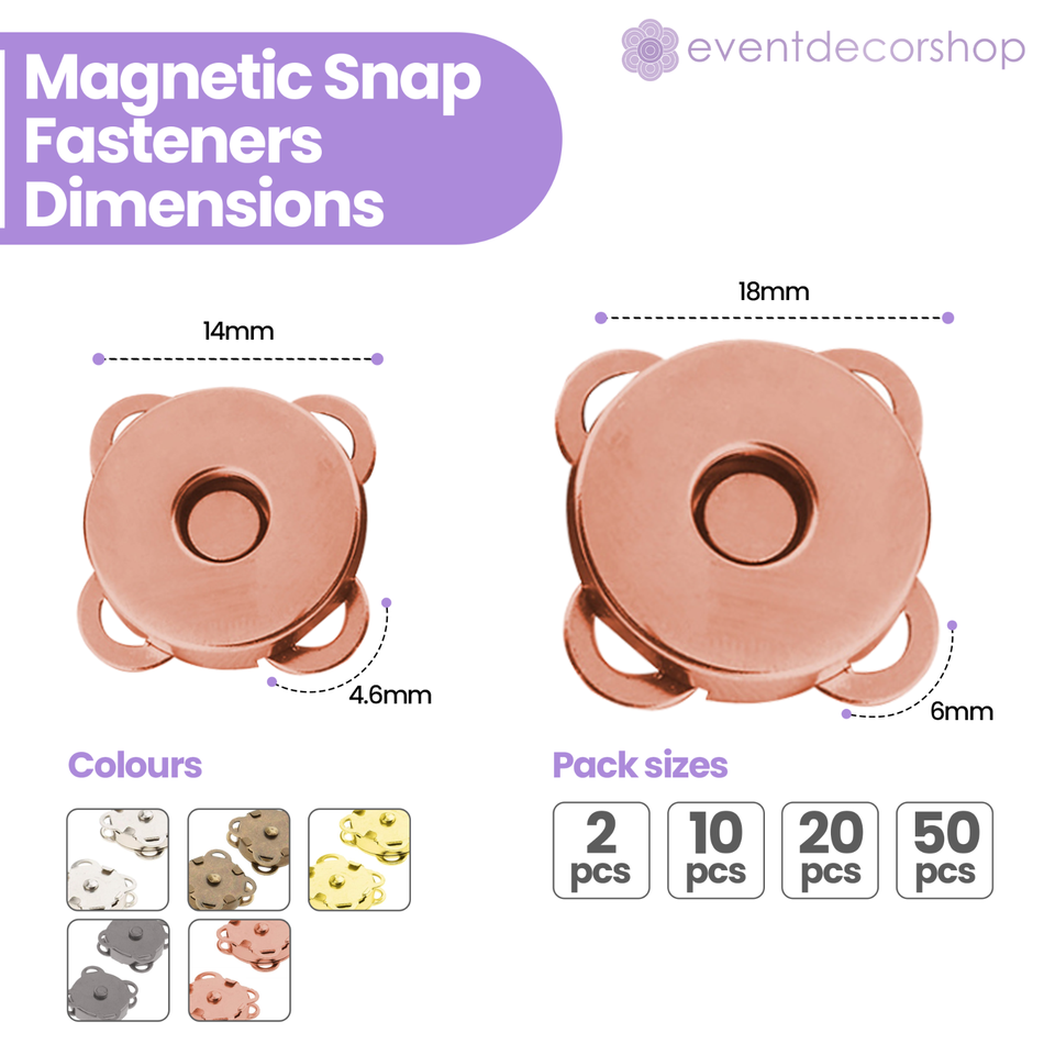 14mm/18mm Flower Magnetic Snap Clasps Popper Buttons Sew On | eBay UK