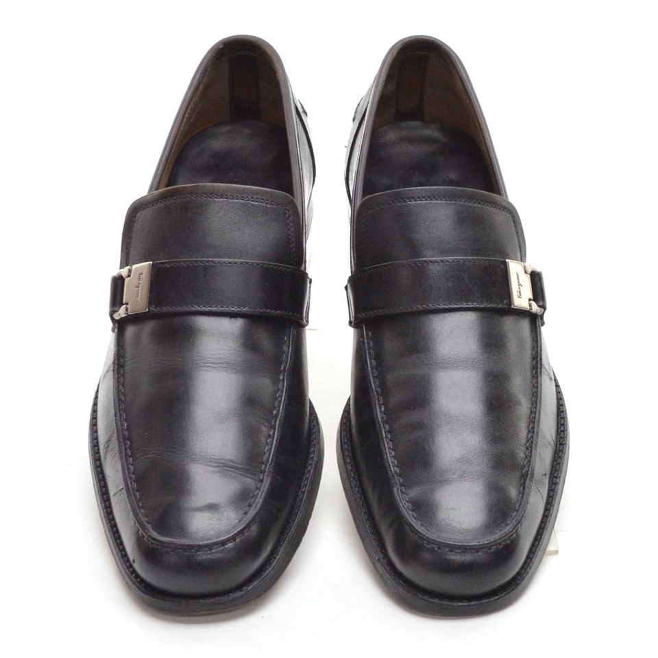 Men Salvatore Ferragamo Pregiato Signature Bit Loafers 7 E2 Black ...
