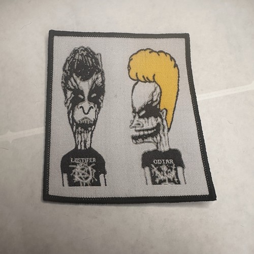 BEAVIS AND BUTTHEAD, FACEPAINT, BLACK BORDER, 4X4 INCHES, WOVEN PATCH ...