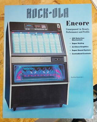Rock-ola 494 45RPM Jukebox Vintage AD FLYER Sales Brochure Advertising ...