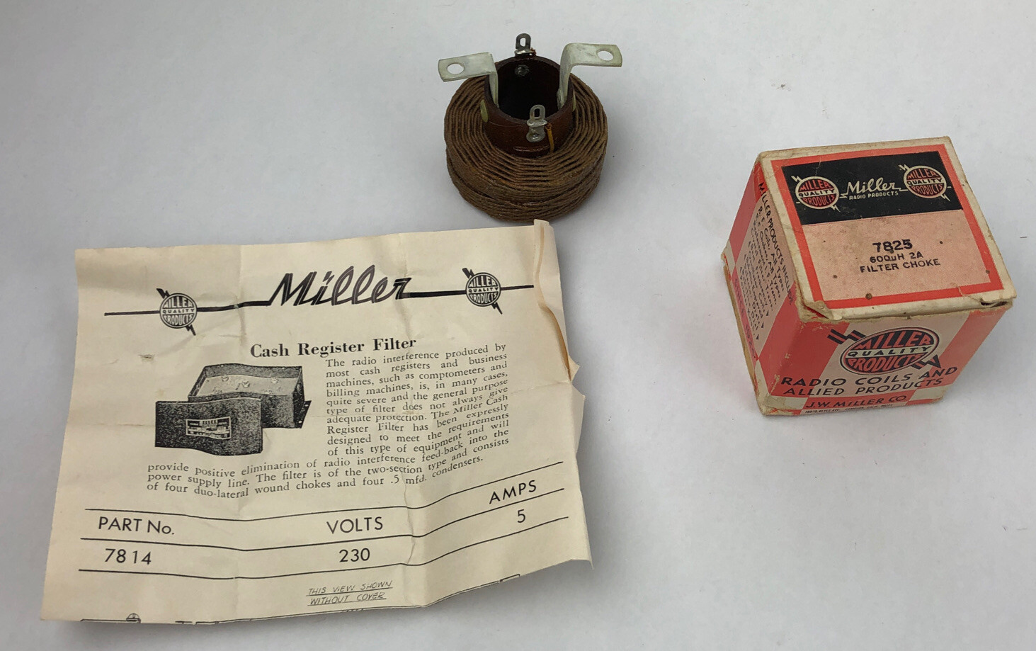 Vintage NOS J.W. Miller Co Quality Products 7825 2 AMP 600UH Filter ...