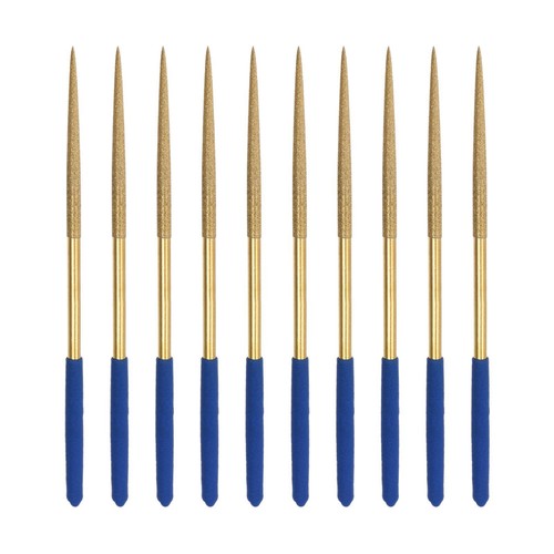 10pcs Round Files Diamond Needle File Set Titanium Coated Tools 3mm x ...