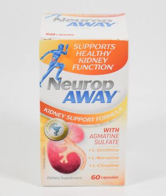 Neurop Away KIDNEY SUPPORT Formula 60 capsules Agmatine Sulfate NIB 03/ ...