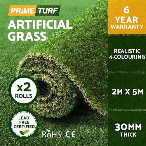 Prime Turf Artificial Grass Synthetic Fake Lawn Turf 2mx5m 20SQM Plant Mat 30mm | eBay Australia