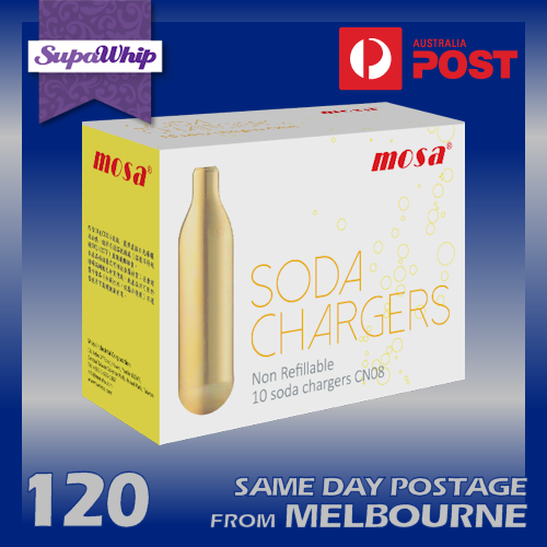 MOSA SODA BULBS - 10 PACK X 12 (120 CHARGERS) - PURE CARBON DIOXIDE CO2 ...