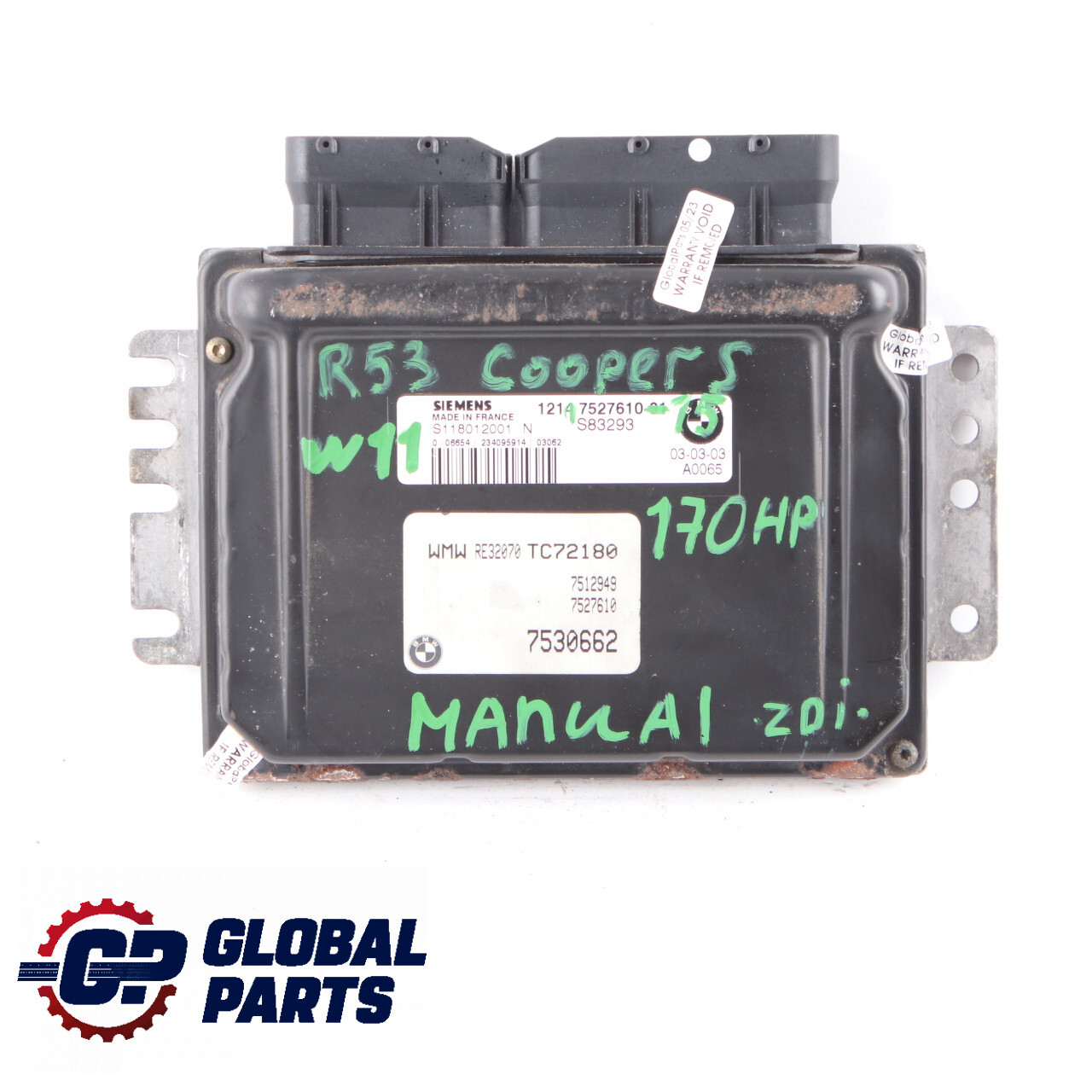 MINI Cooper R53 W11 170HP Engine ECU Kit DME 7527610 EWS Keys Manual | eBay