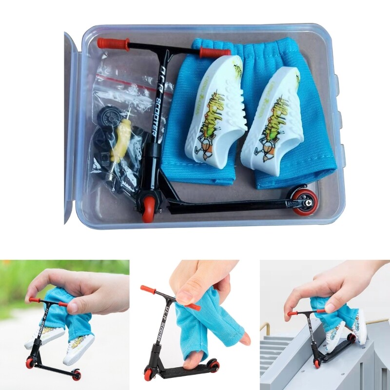 Alloy Mini Finger Scooter Toy with Finger Pants and Shoes Finger Toy ...