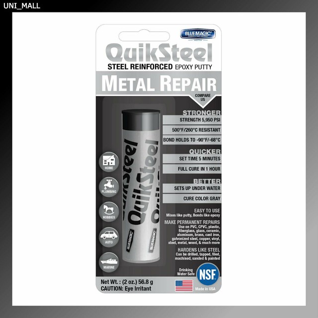 Blue Magic Quiksteel Steel Reinforced Epoxy Putty 16002TRI 2oz for sale ...