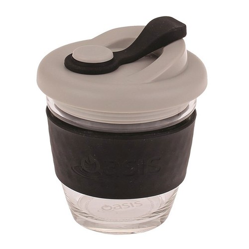 Oasis 227ml Borosilicate Glass Hot/Cold Drinking Eco Cup Coffee Drink ...