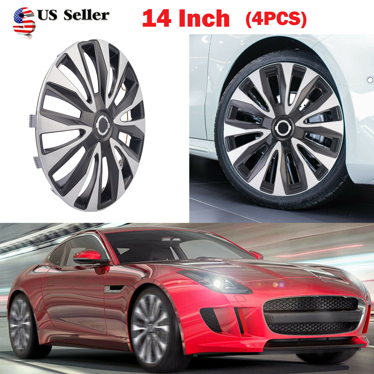 14inch 4pcs/set Car Vehicle Wheel Rim Skin Cover Hubcap Wheel Cover ...