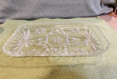 Vintage Crystal Star Of David Pattern Serving Tray | eBay