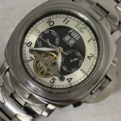 FUEL Men’s Swiss Movement AUTOMATIC MULTI FUNCTION S.Steel Bracelet ...