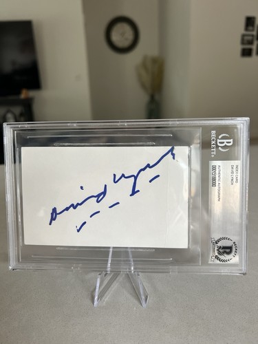 David Lynch signed encapsulated 3x5 index card Beckett BAS cert slabbed ...